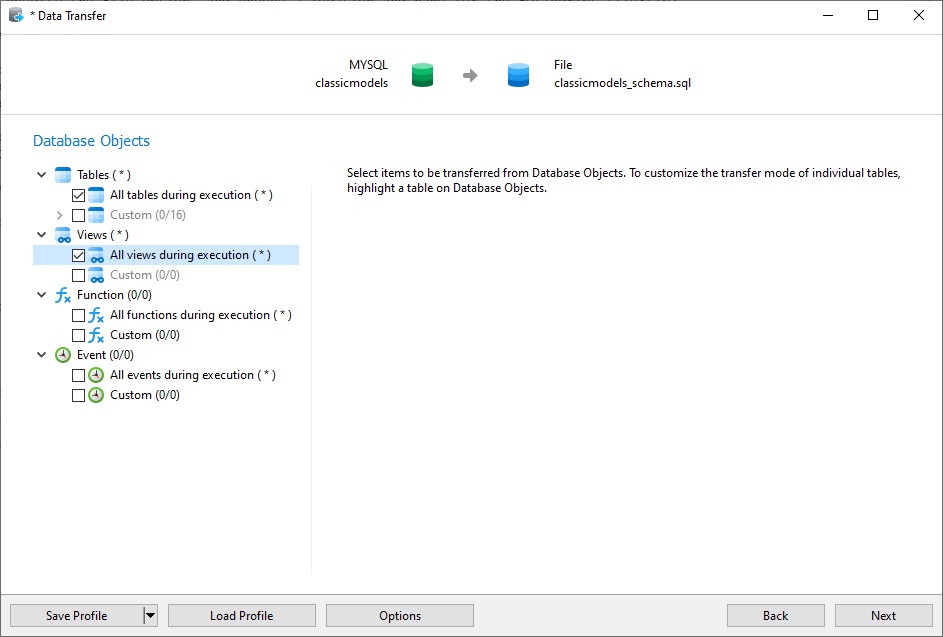 How to Backup the Database Structure Only in Navicat 16